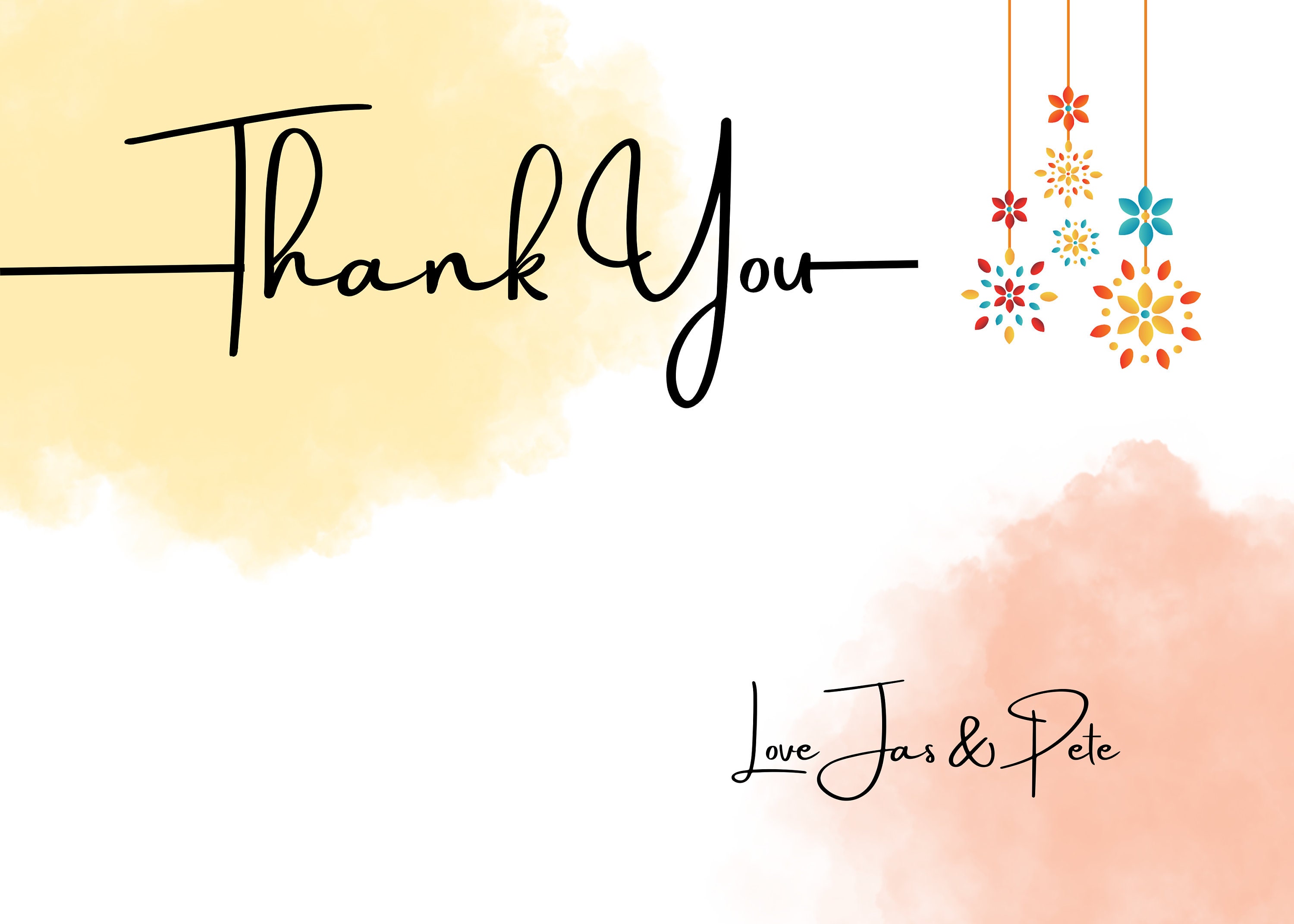 Editable Thank You Card Indian Bollywood Inspired for After an Event or ...