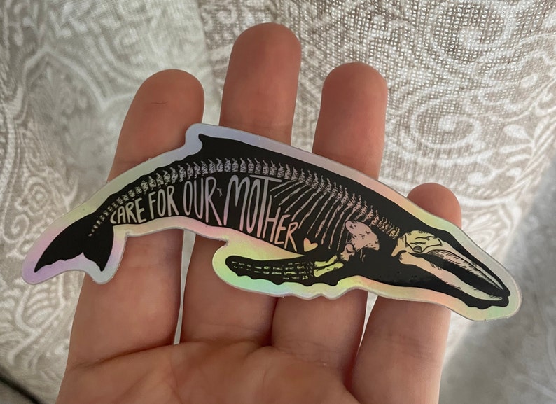 Holographic Humpback Whale Skeleton Sticker - Etsy