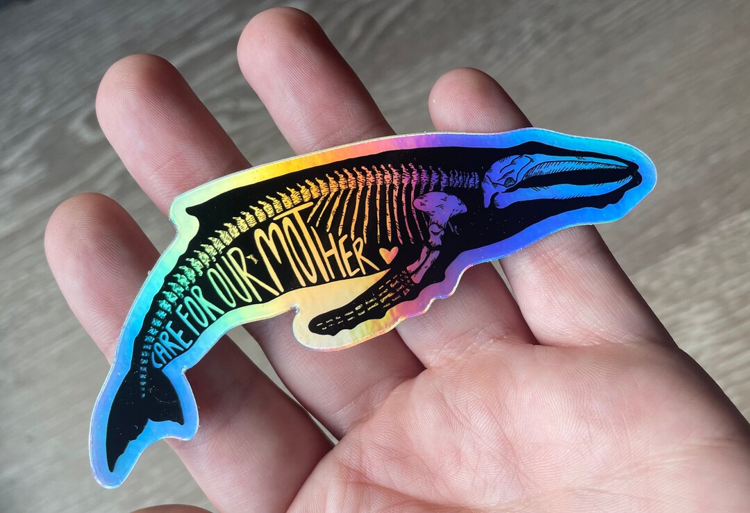 Holographic Humpback Whale Skeleton Sticker - Etsy