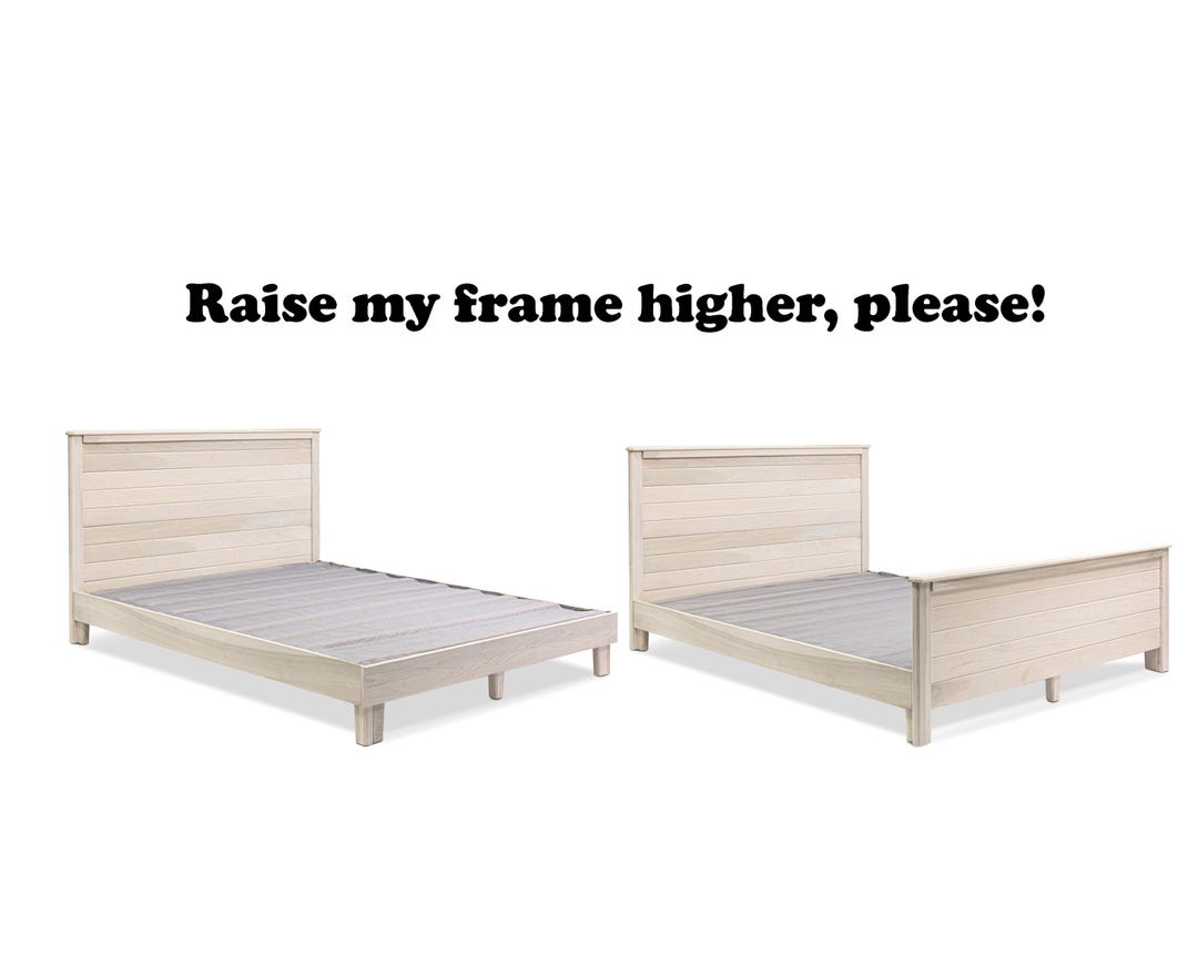 Headboard & Deluxe Frame Custom Height, 2" Higher Frame - Etsy