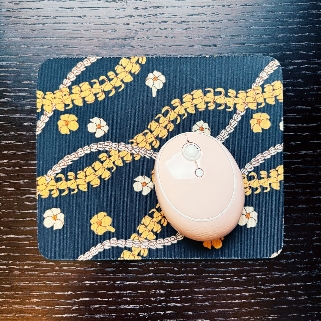 Puakenikeni and Pikake Hawaiian Print Lei Black Gold Cream Neoprene ...