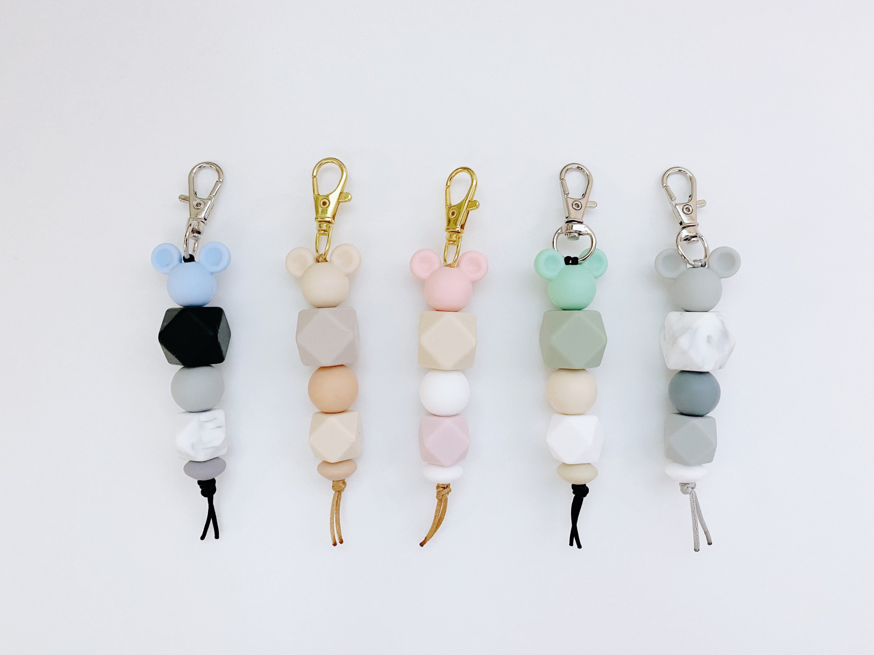 Mickey Disney Silicone Bead Keychain | Etsy