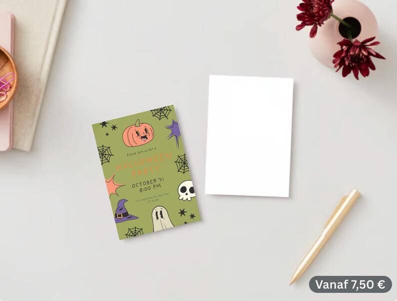 Customizable Halloween Party Invitation Template for Canva Editable ...