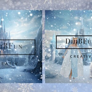 Easy to Use Digital Backdrop Background Bundle, 2 Frozen Theme Images ...