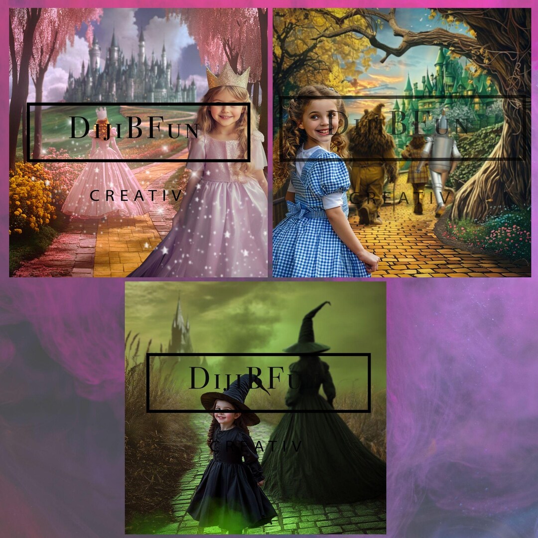 3 Pack Wicked Witch Theme Wizard Oz Digital Backdrop Background for ...