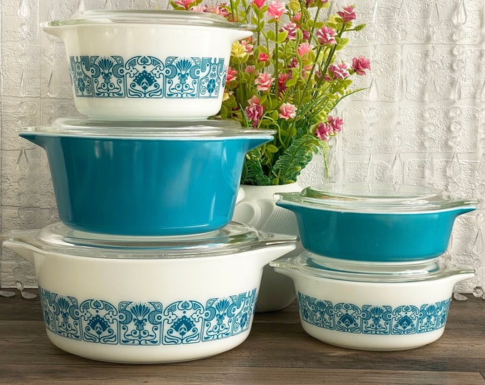 Pyrex Horizon Blue Casserole Set - Etsy