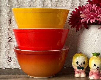 Pyrex 402 Red Bowl - Etsy