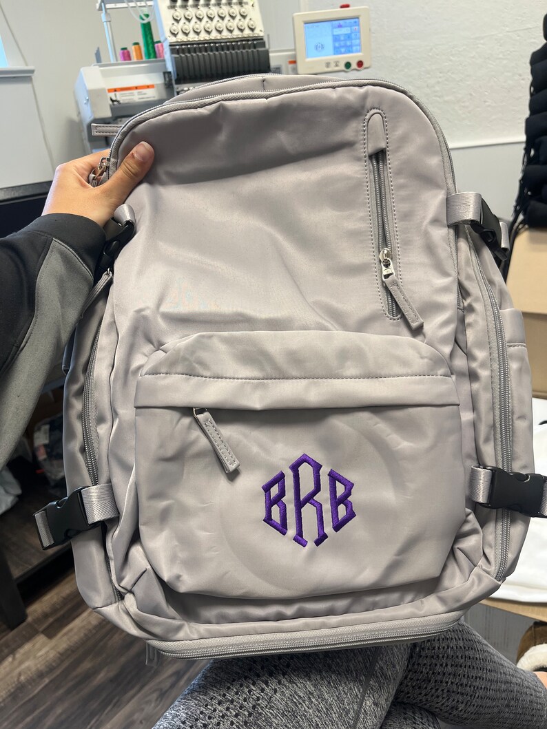Embroidered Monogram Book-bag - Etsy