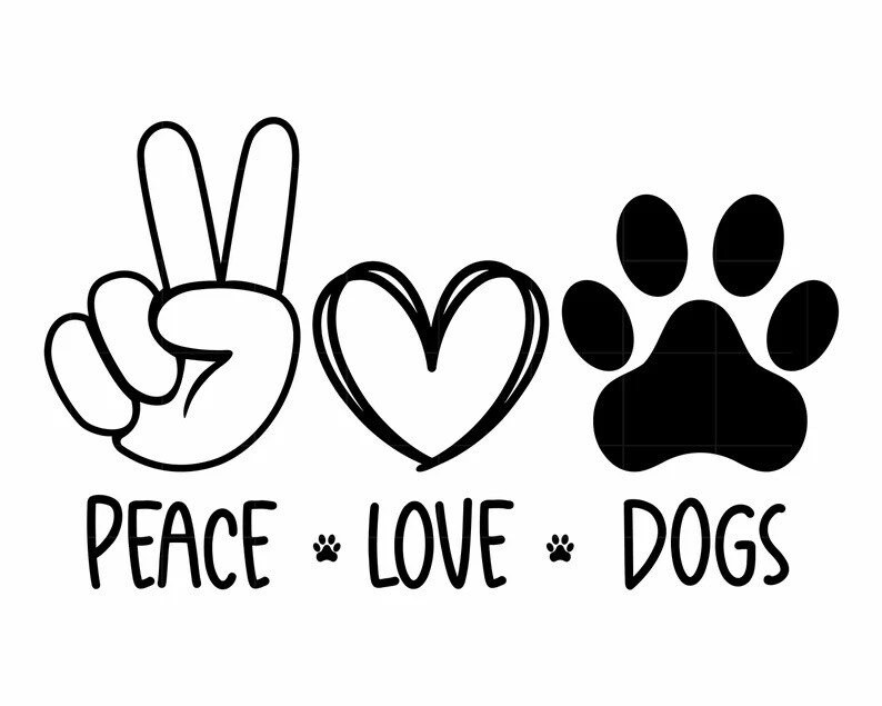 Peace Love Dogs Sticker - Etsy
