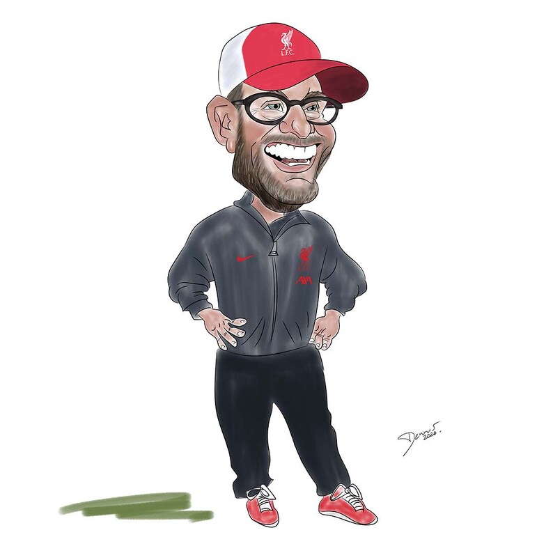 Jurgen KLOPP | Liverpool F.C. - Caricature - Etsy