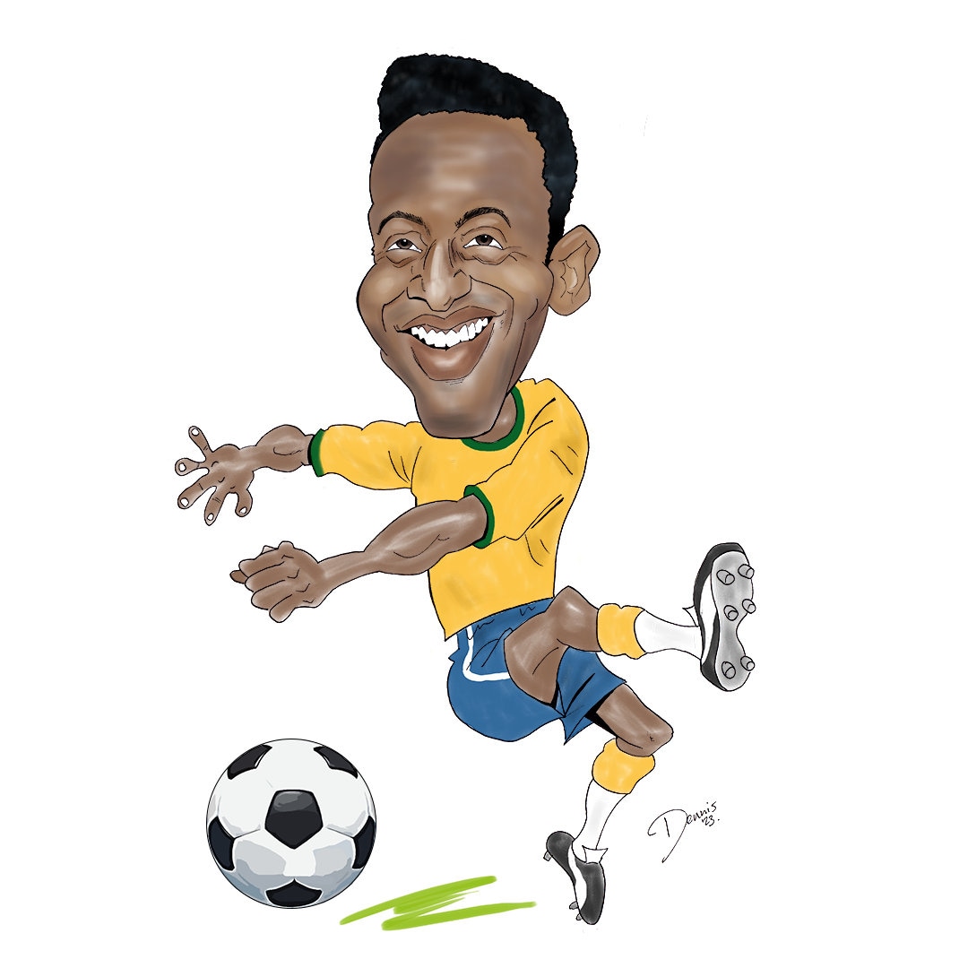 PELÉ - Karikatuur - Etsy
