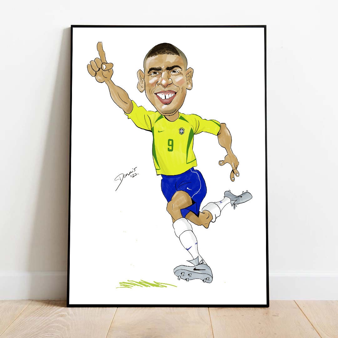 RONALDO | Brazil (world Cup 2002) - Caricature - Etsy