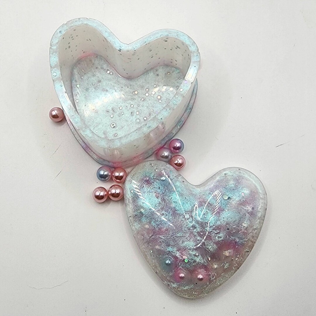 Pearl Heart Box Container - Gifts for Her - Pink, Lilac, and Periwinkle ...