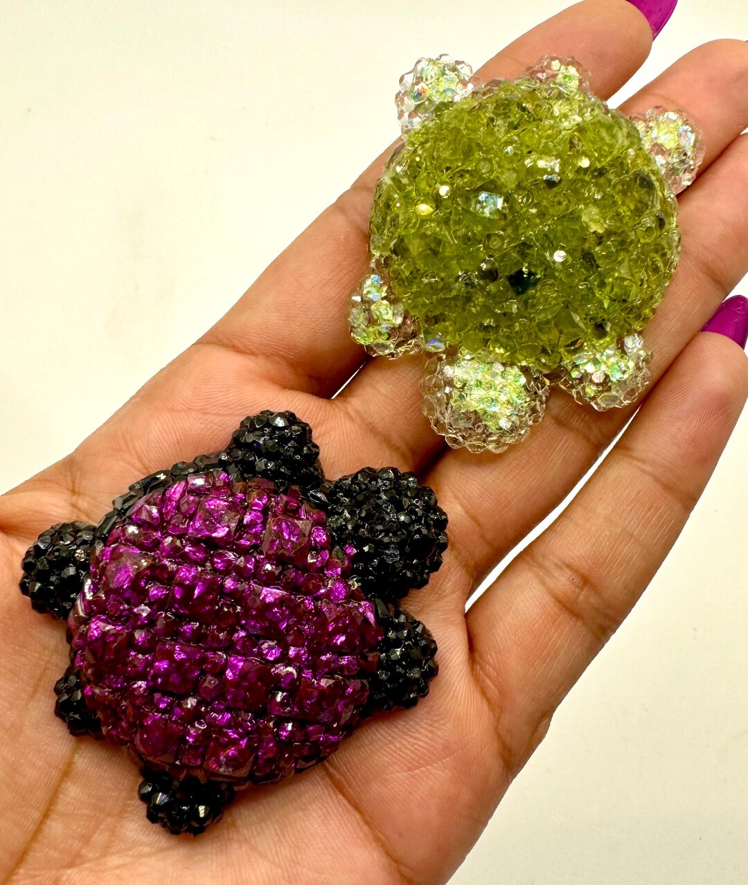 Custom Sparkly Resin Turtle With Crushed Crystals | Choose Your Colors ...