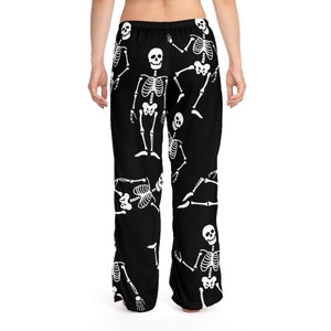 Skeleton Pajama Pants: Women's Halloween Print Lounge Wear - Etsy