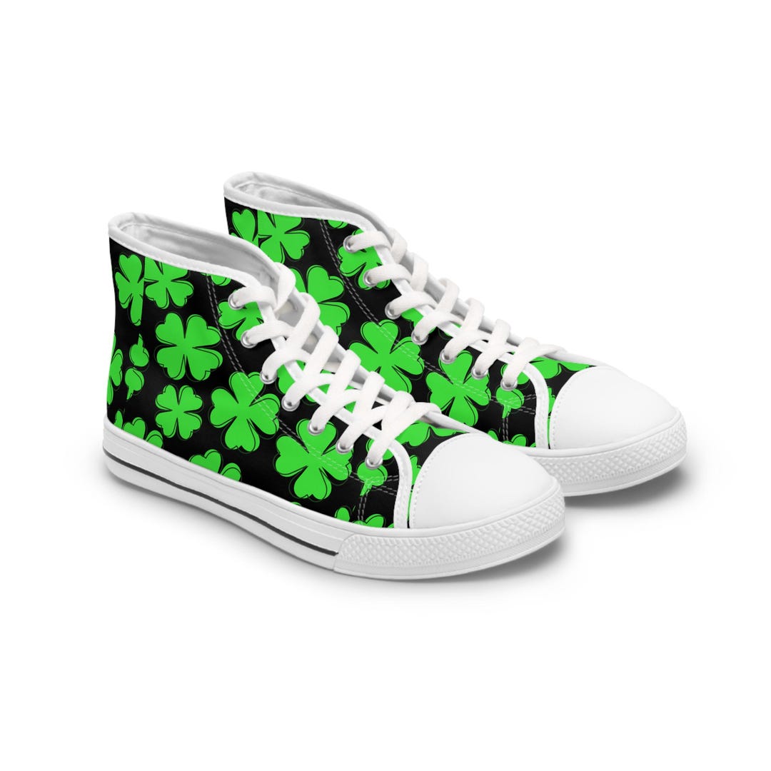 Shamrock High Top Sneakers: St. Patrick's Day Women's Shoes - Etsy