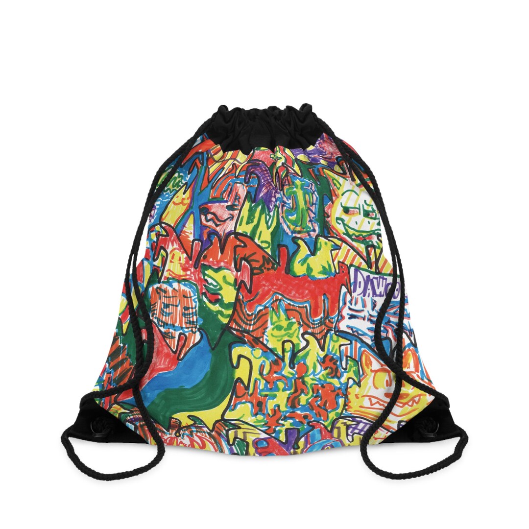 Pop Art Drawstring Bag: Original Cartoon Print, Back to School Gift - Etsy