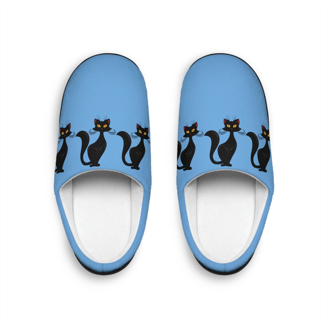 Atomic Cat Slippers Gift for Mom 60s Mod Cat Print House Shoe Comfy ...