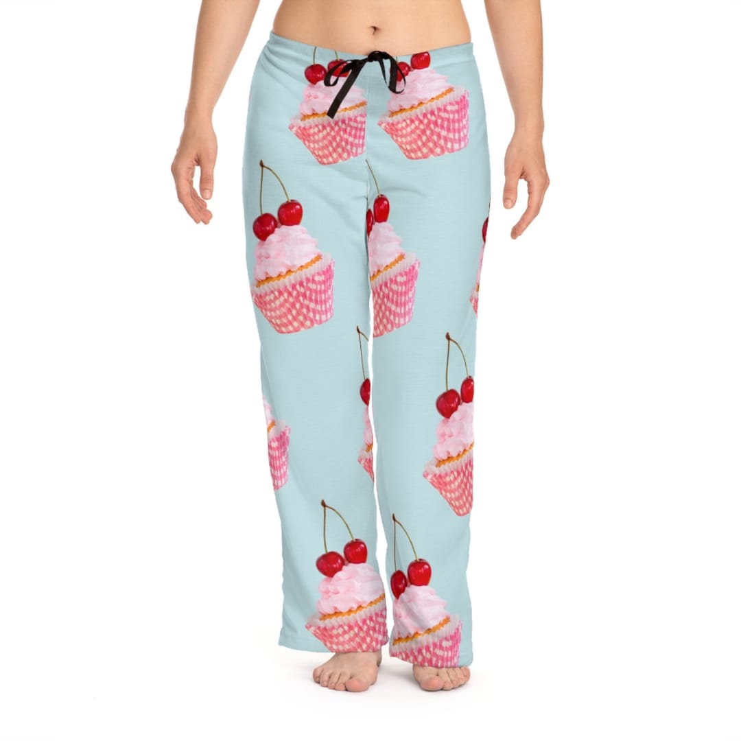 Pajama Pants Gift for Her Cupcake Print Cozy Jersey Knit PJ Pants ...