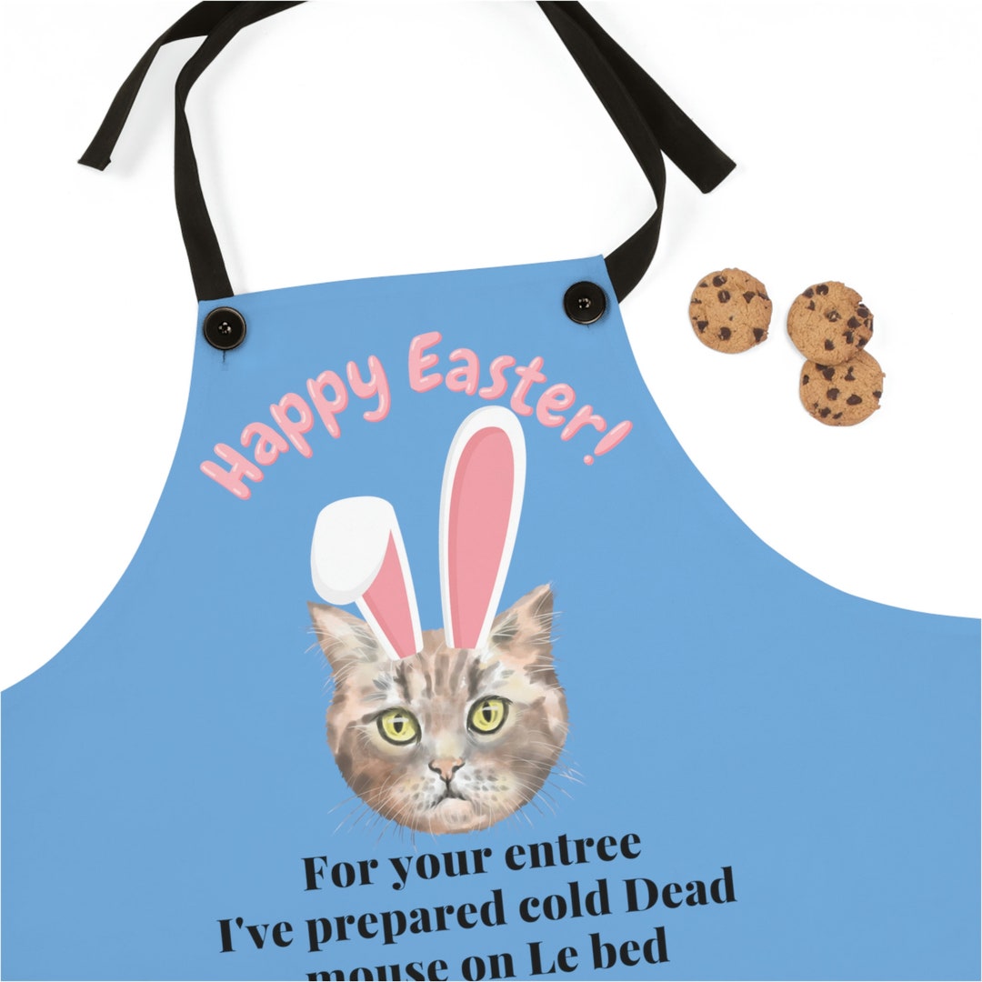 Easter Cooking Apron Easter Dinner Cooking Smock Funny Easter Kitty ...