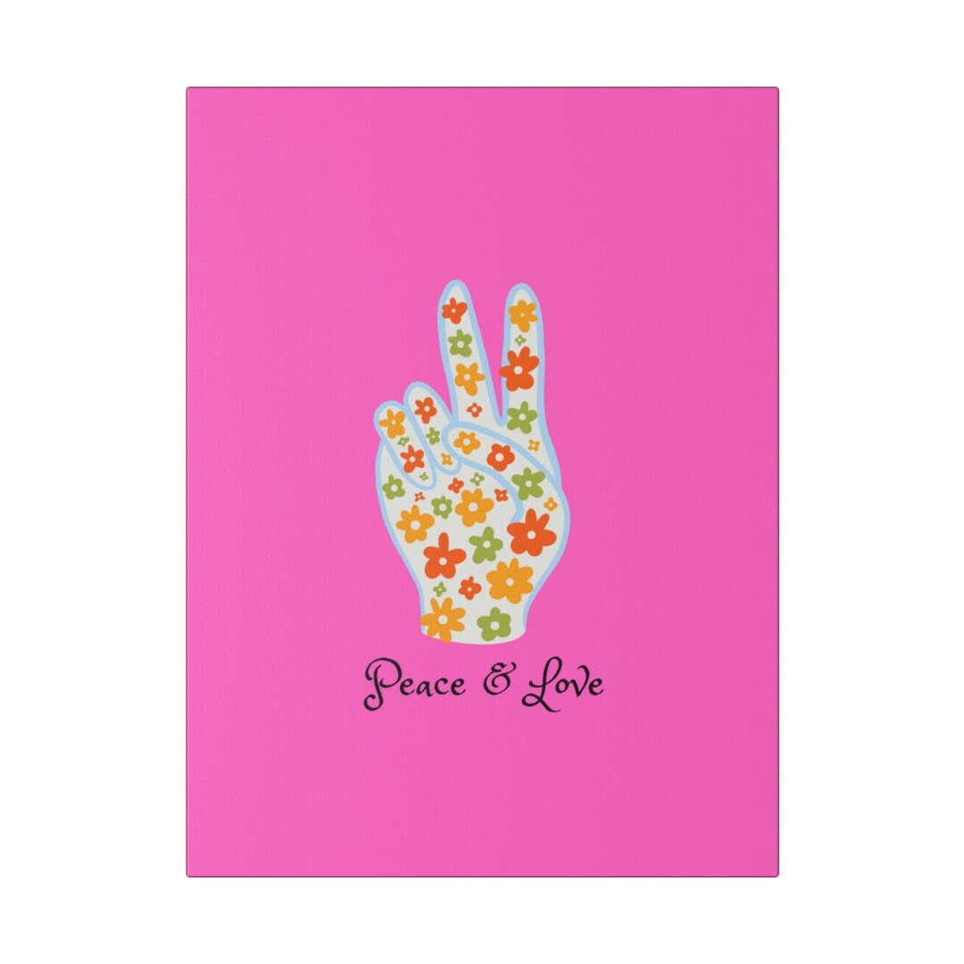 Retro 70s Peace Sign Canvas Art: Groovy Hippie Wall Hanging - Etsy