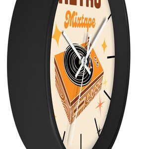 Retro Record Themed Wall Clock With 60s Vintage Music Themed Home Decor ...