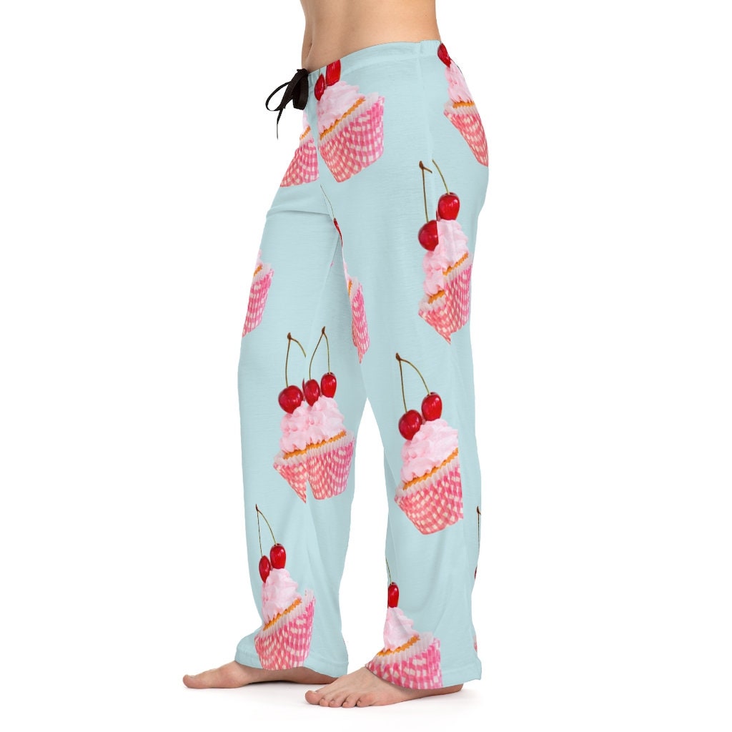 Pajama Pants Gift for Her Cupcake Print Cozy Jersey Knit PJ Pants ...