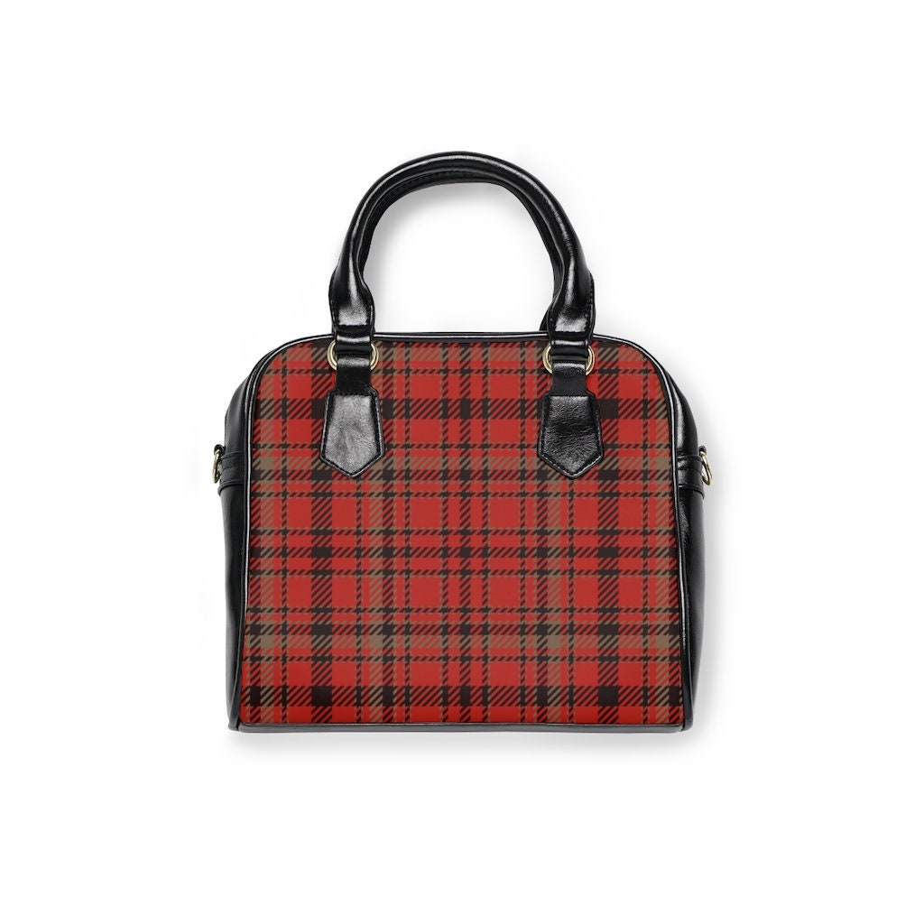 Retro Black and Red Plaid Mod Print Shoulder Bag for Women or Teens ...