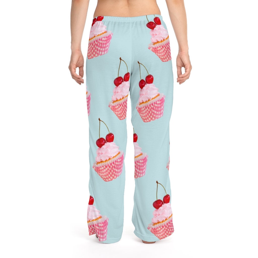 Pajama Pants Gift for Her Cupcake Print Cozy Jersey Knit PJ Pants ...