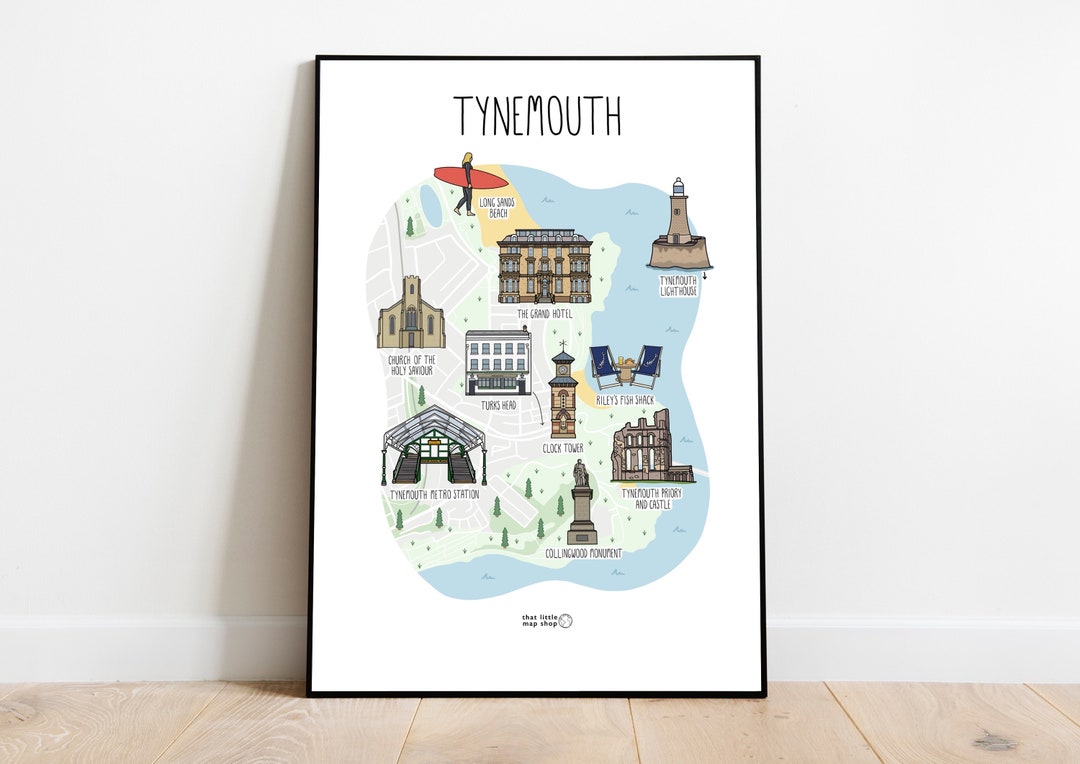 Map of Tynemouth Illustrated Map of Tynemouth Tynemouth Map Tynemouth ...