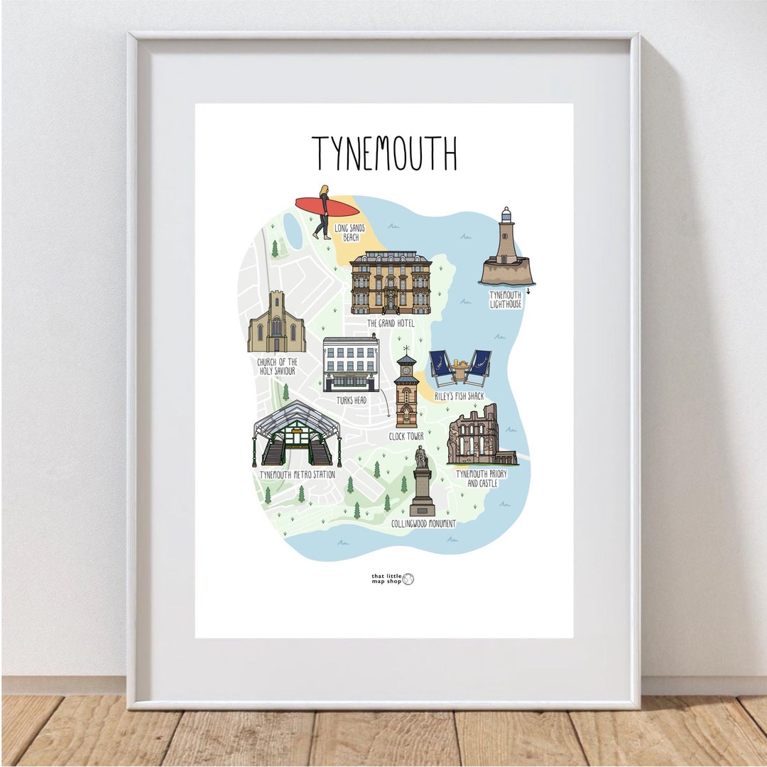 Map of Tynemouth - Illustrated Map of Tynemouth - Tynemouth Map ...