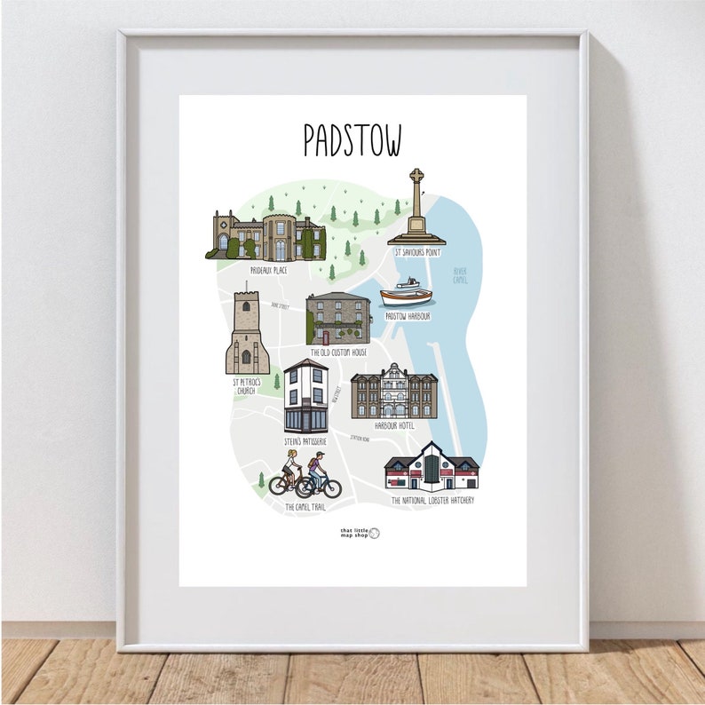 Map of Padstow - Illustrated Map of Padstow Cornwall - Padstow Map ...