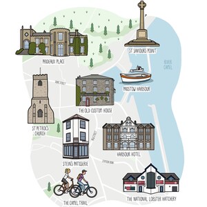 Map of Padstow - Illustrated Map of Padstow Cornwall - Padstow Map ...