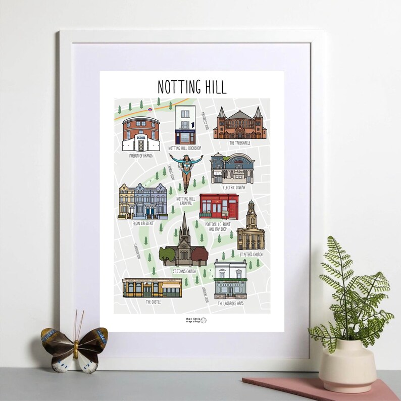 Map of Notting Hill - Illustrated Map of Notting Hill - Notting Hill ...