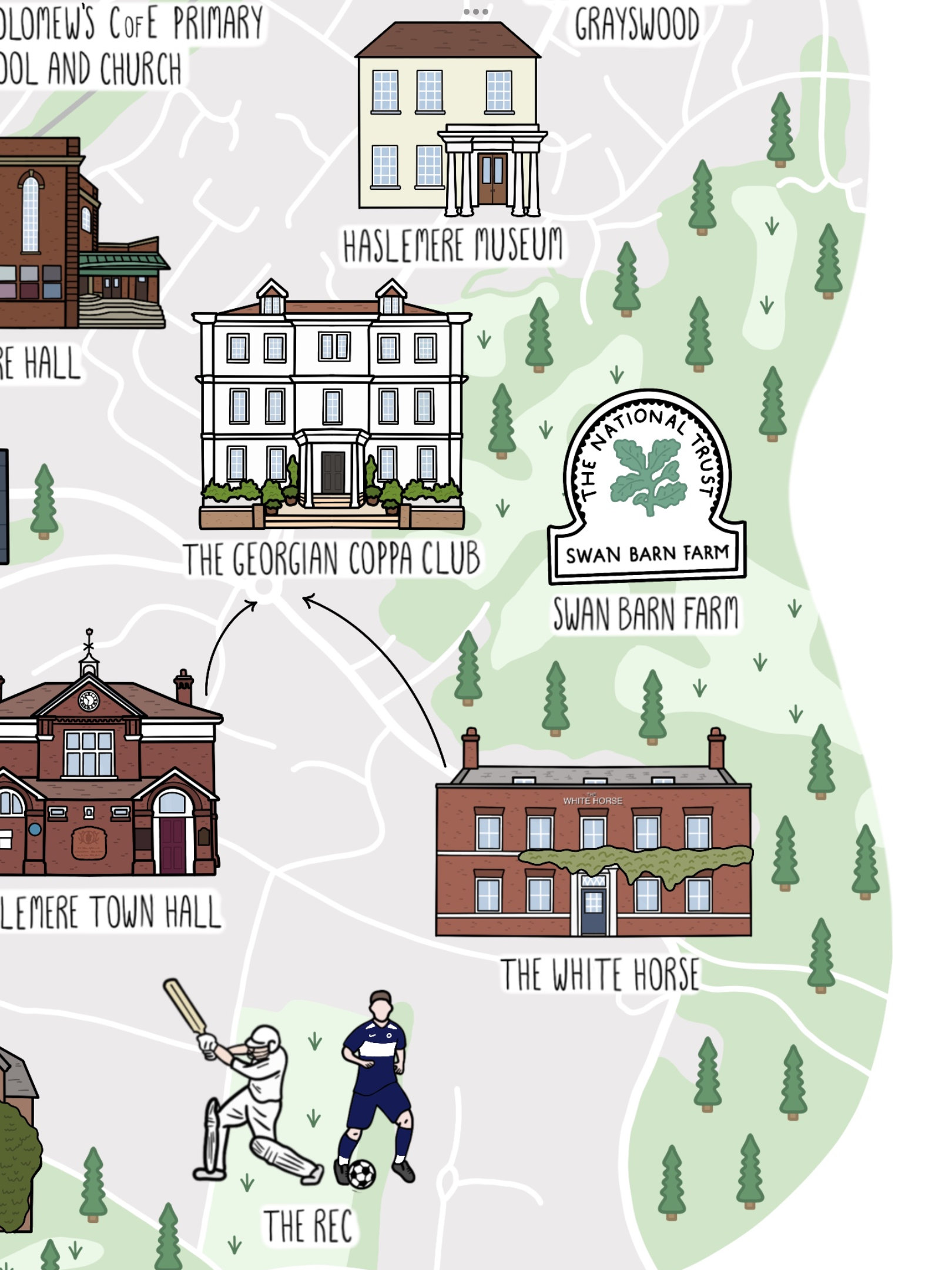 Haslemere Map Print Haslemere Map Illustrated Map of - Etsy