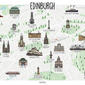 Edinburgh Map Print - Edinburgh Map Illustration - Custom Map Print ...