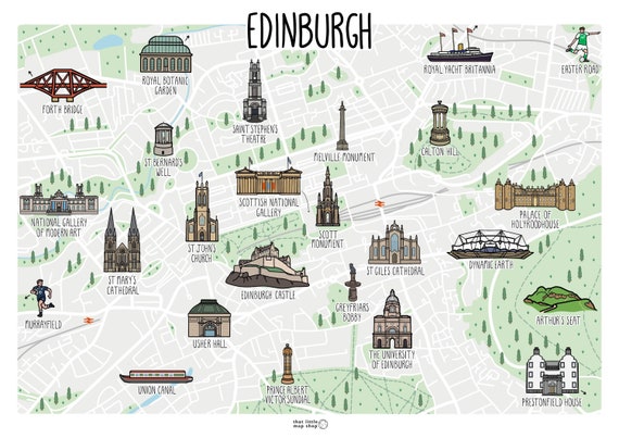 Edinburgh Scotland Tourist Map