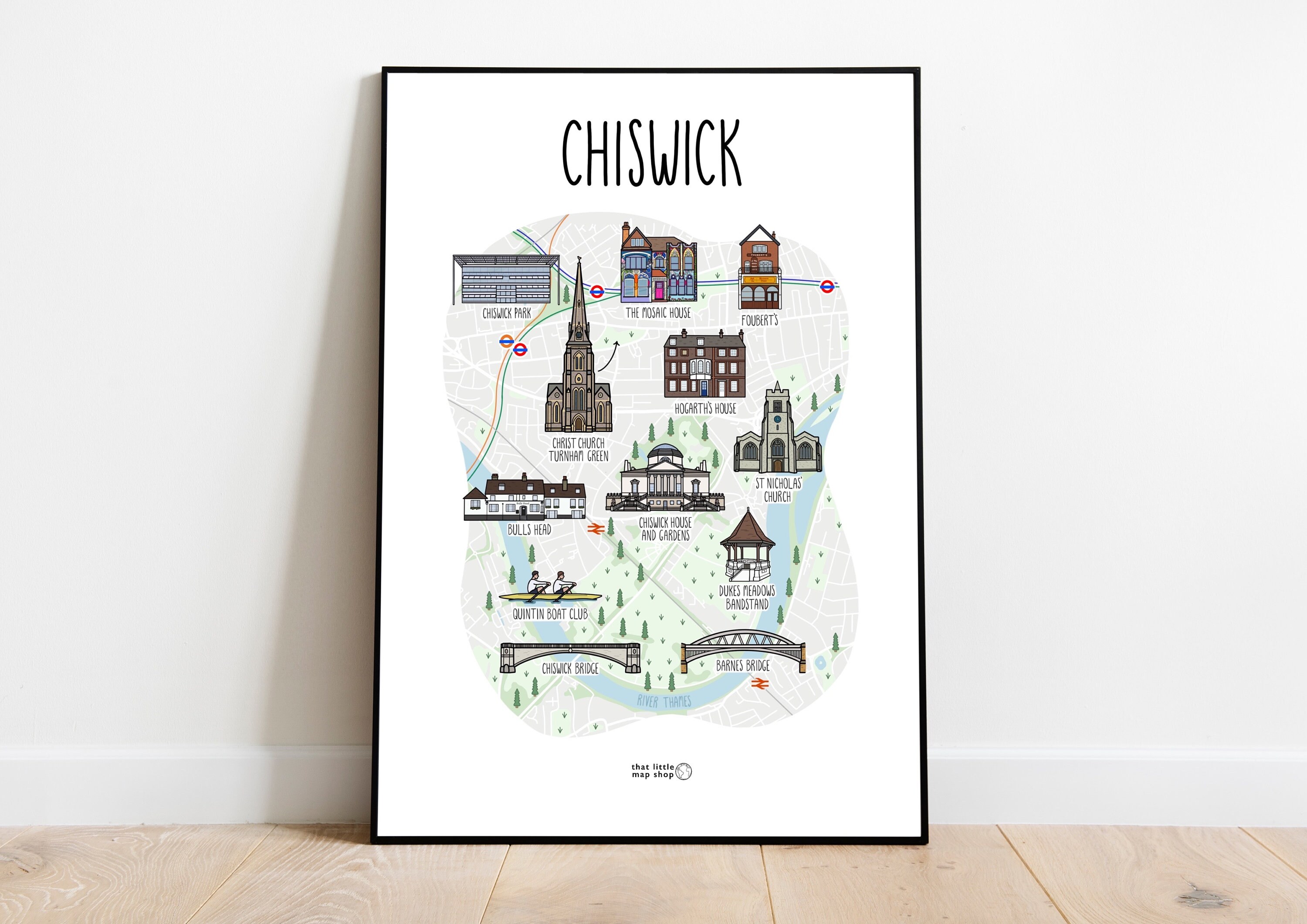 Chiswick Map Print Chiswick Map Illustrated Map of - Etsy