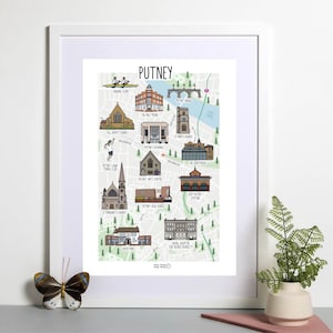 Map of Putney - Putney Map Print - Putney Map - Illustrated Map of ...
