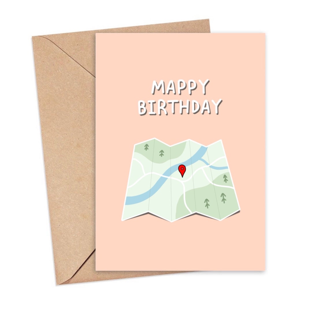 A6 Happy Birthday Greeting Card Happy Birthday Mappy Birthday Greeting ...