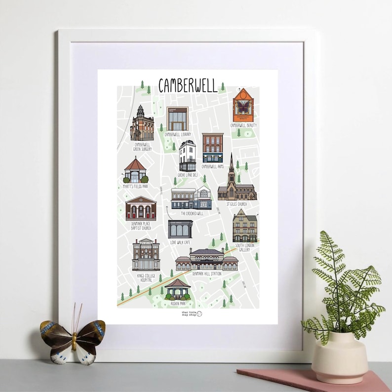 Map of Camberwell Illustrated Map of Camberwell Camberwell London Map ...