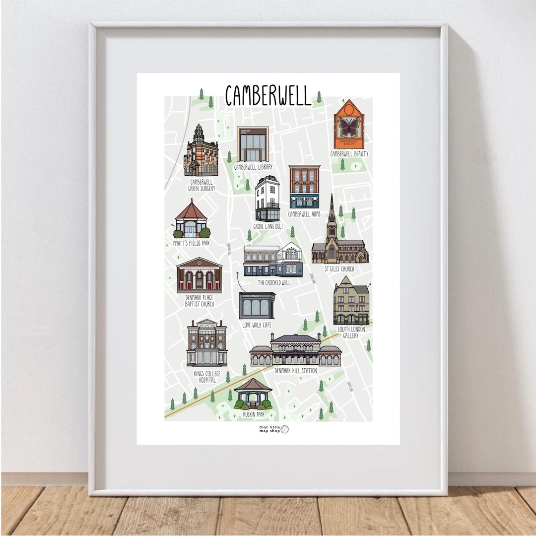 Map of Camberwell - Illustrated Map of Camberwell - Camberwell London ...