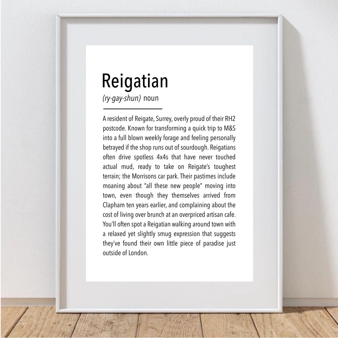 Reigatian Definition Print: Surrey Humor Wall Art - Etsy