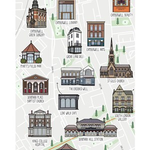 Map of Camberwell - Illustrated Map of Camberwell - Camberwell London ...
