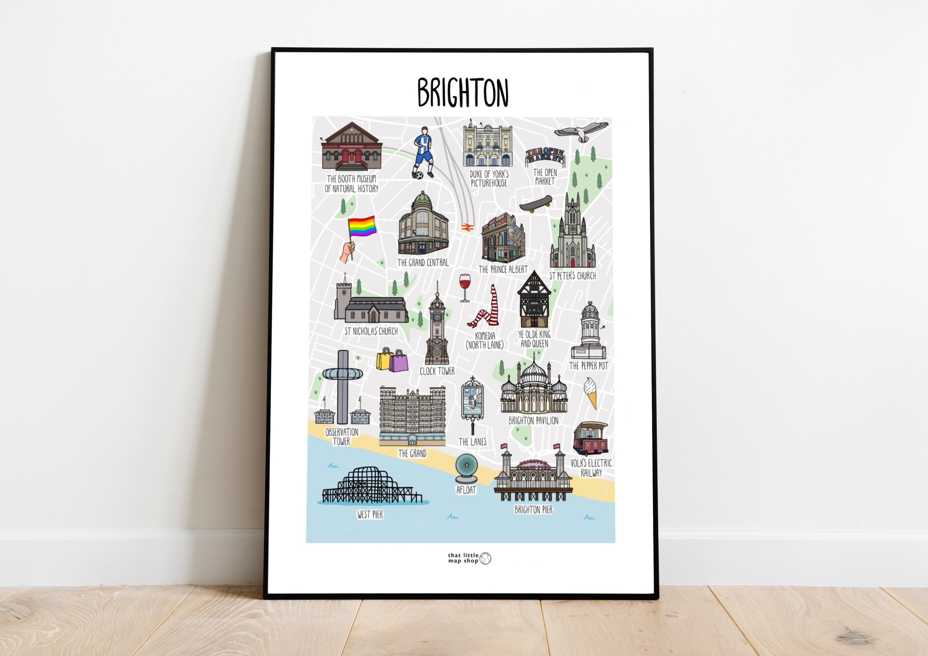 Map of Brighton - Brighton Map - Brighton & Hove Map - Illustrated Map ...
