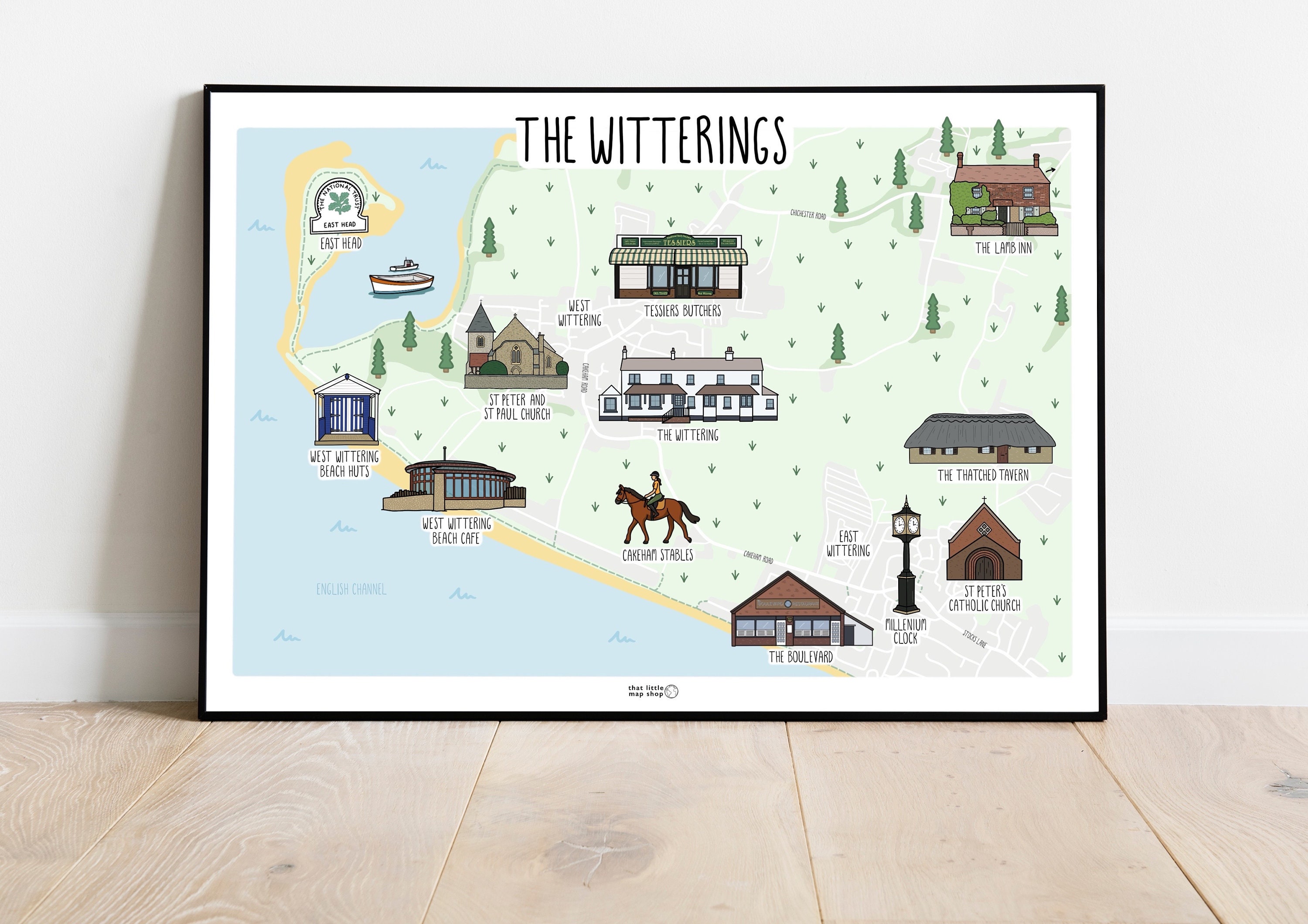 The Witterings Map Print Map of the Witterings Illustrated Map of West ...