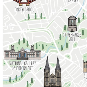 Edinburgh Map Print - Edinburgh Map Illustration - Custom Map Print ...