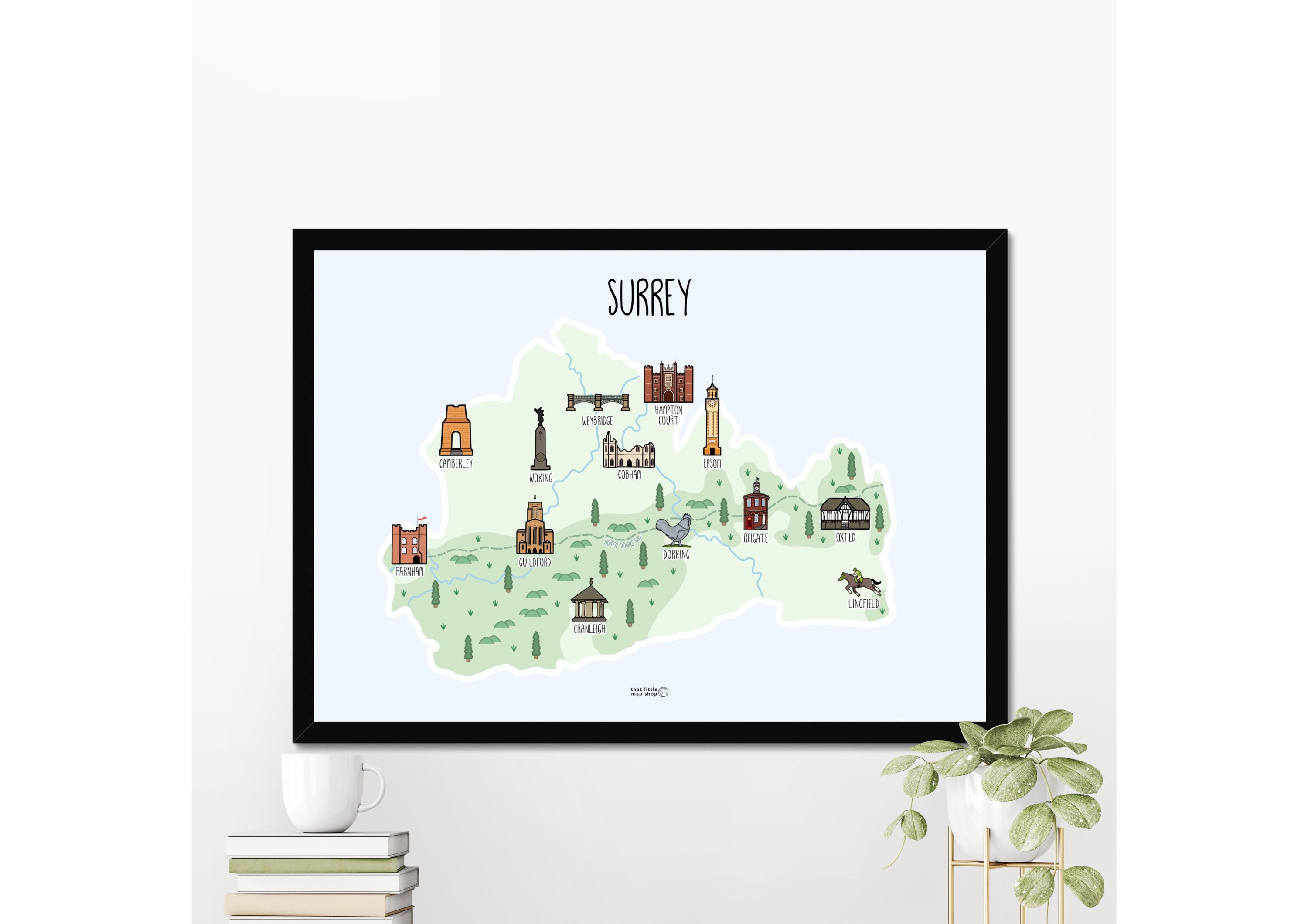 Surrey Map Illustrated Map of Surrey Surrey Map Illustration Surrey Map ...