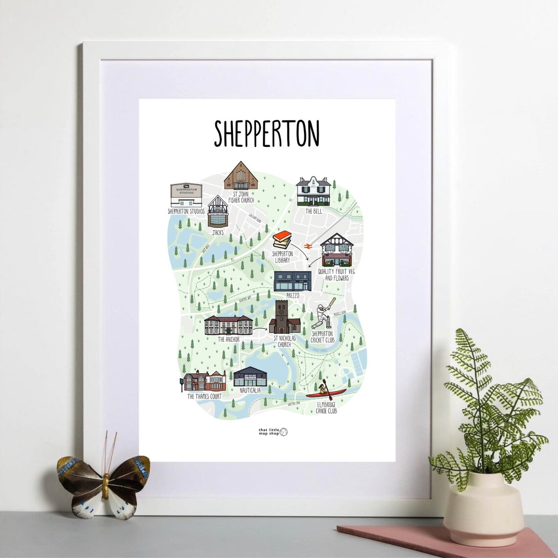 Map of Shepperton Illustrated Map of Shepperton Map Illustration ...