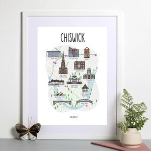 Map of Chiswick - Chiswick Map Print - Chiswick Map - Illustrated Map ...